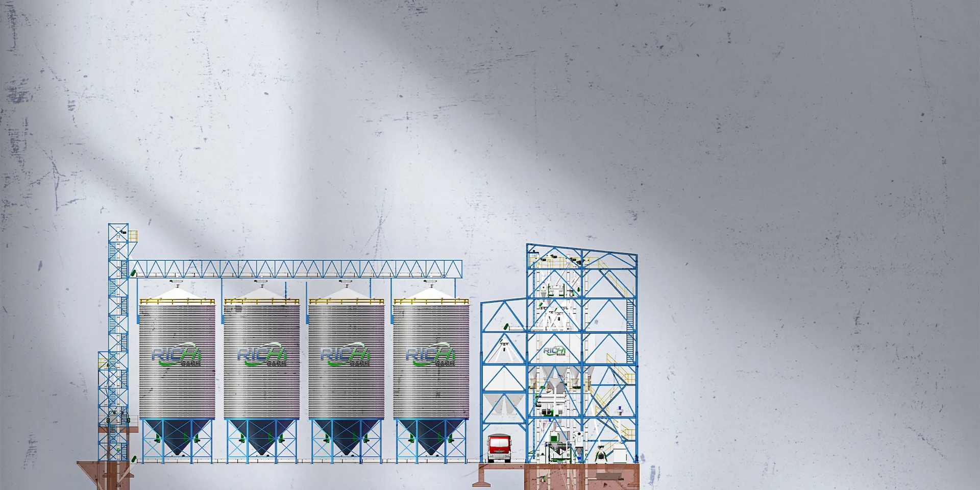 Widely Used 1-60T/H Aqua Feed Mill Equipment For Sale